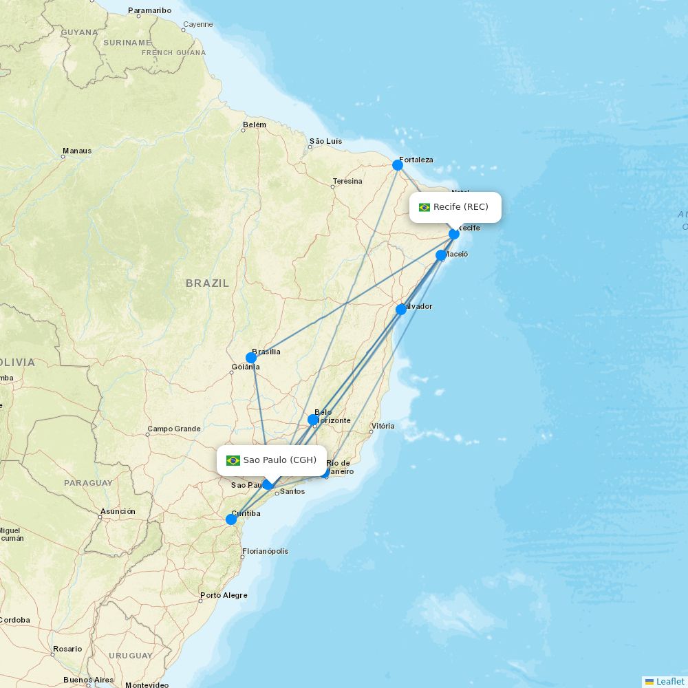 Gol routes 2025 – interactive map with all flights - Flight Routes