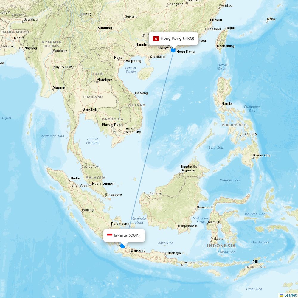 Cathay Pacific airline routes (CX) 2025, map - Flight Routes