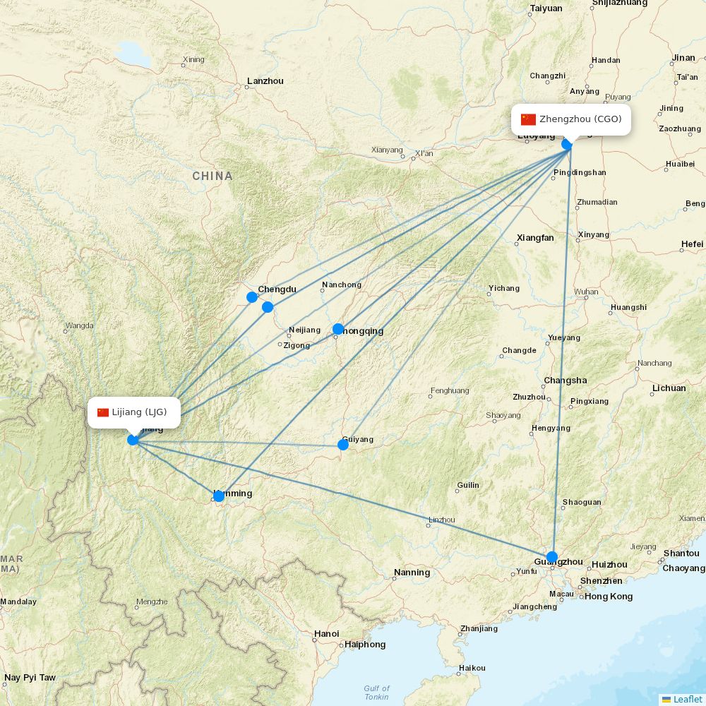 Beijing Capital Airlines routes 2025 – map with flights - Flight Routes