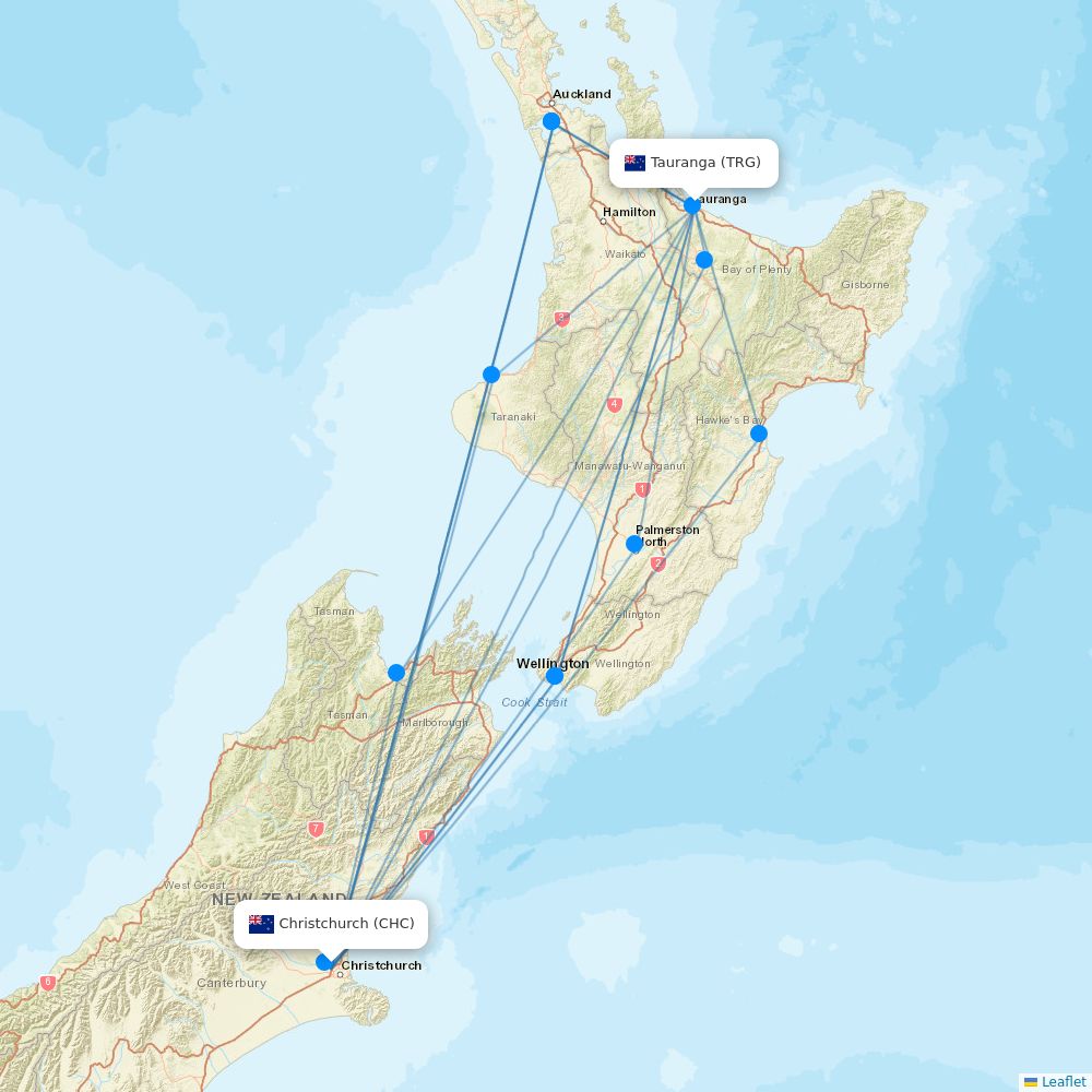 Air New Zealand routes 2025 – map with all flights - Flight Routes