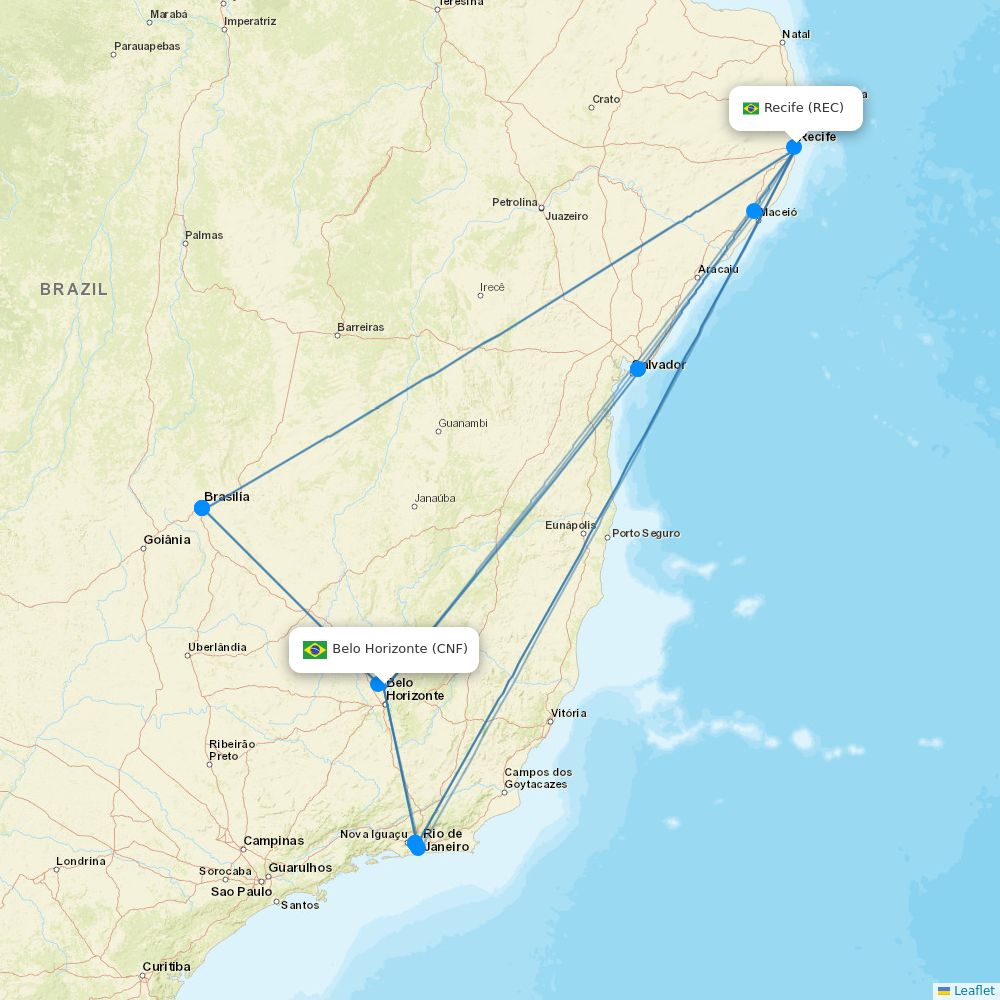 Azul routes 2025 – interactive map with all flights - Flight Routes