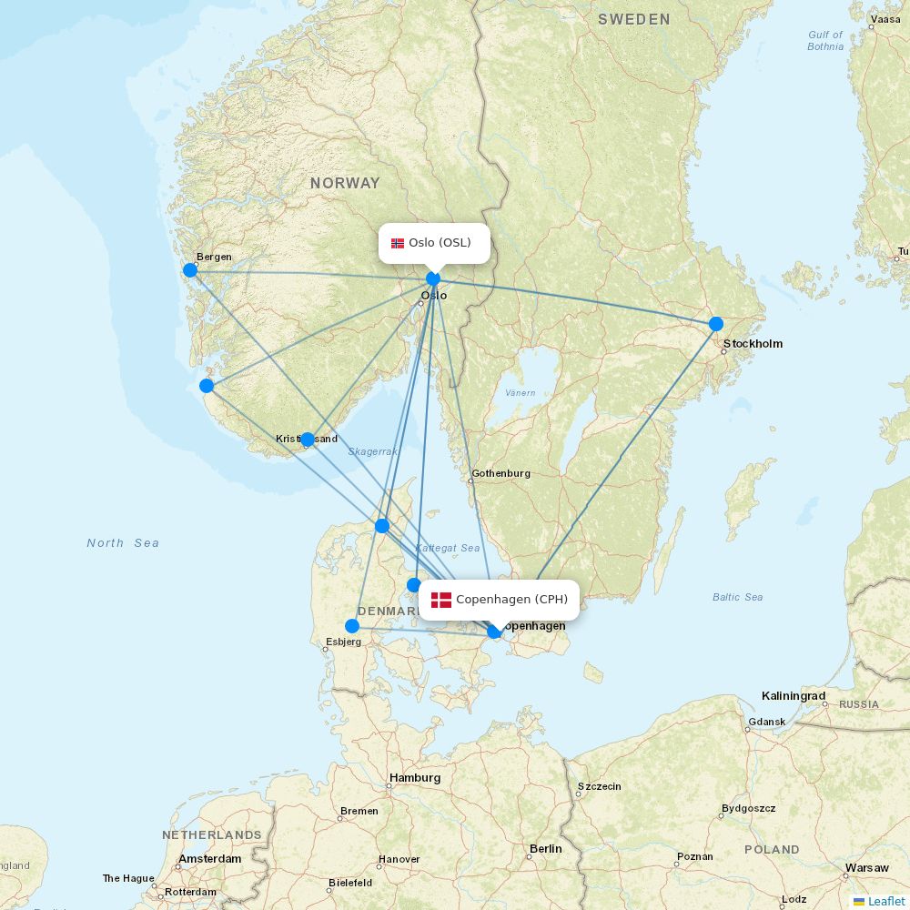 SAS routes 2025 – interactive map with all flights - Flight Routes