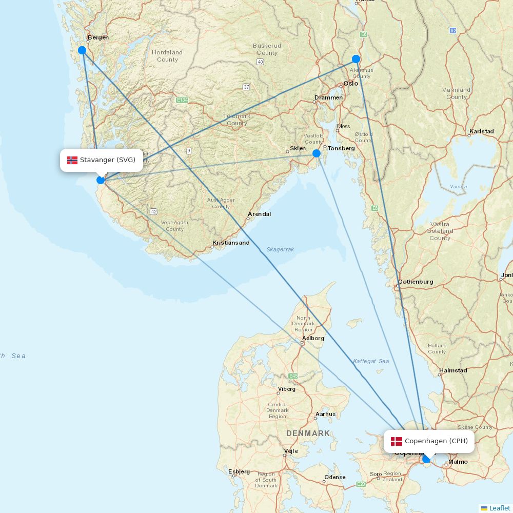 SAS routes 2025 – interactive map with all flights - Flight Routes