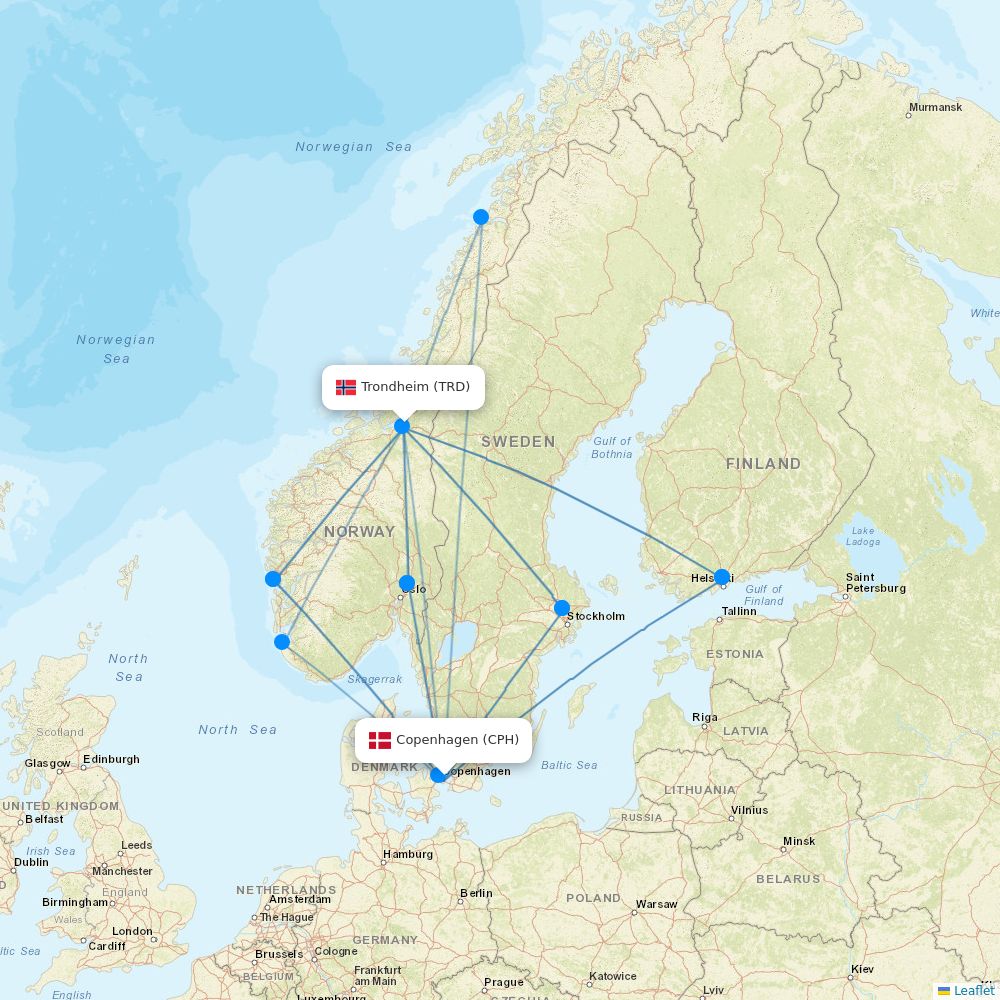 SAS routes 2025 – interactive map with all flights - Flight Routes