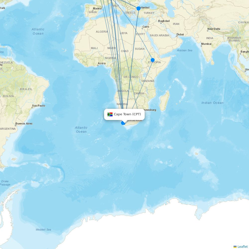 Edelweiss Air airline routes (WK) 2025, map - Flight Routes