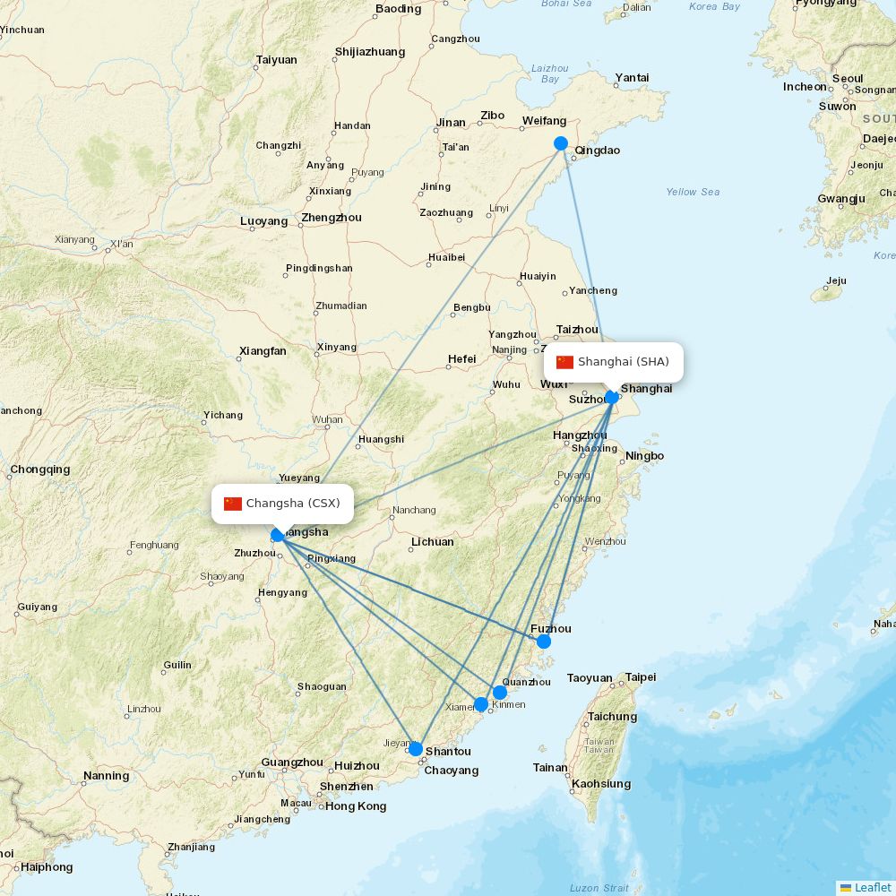 Juneyao Air routes 2025 – interactive map with all flights - Flight Routes