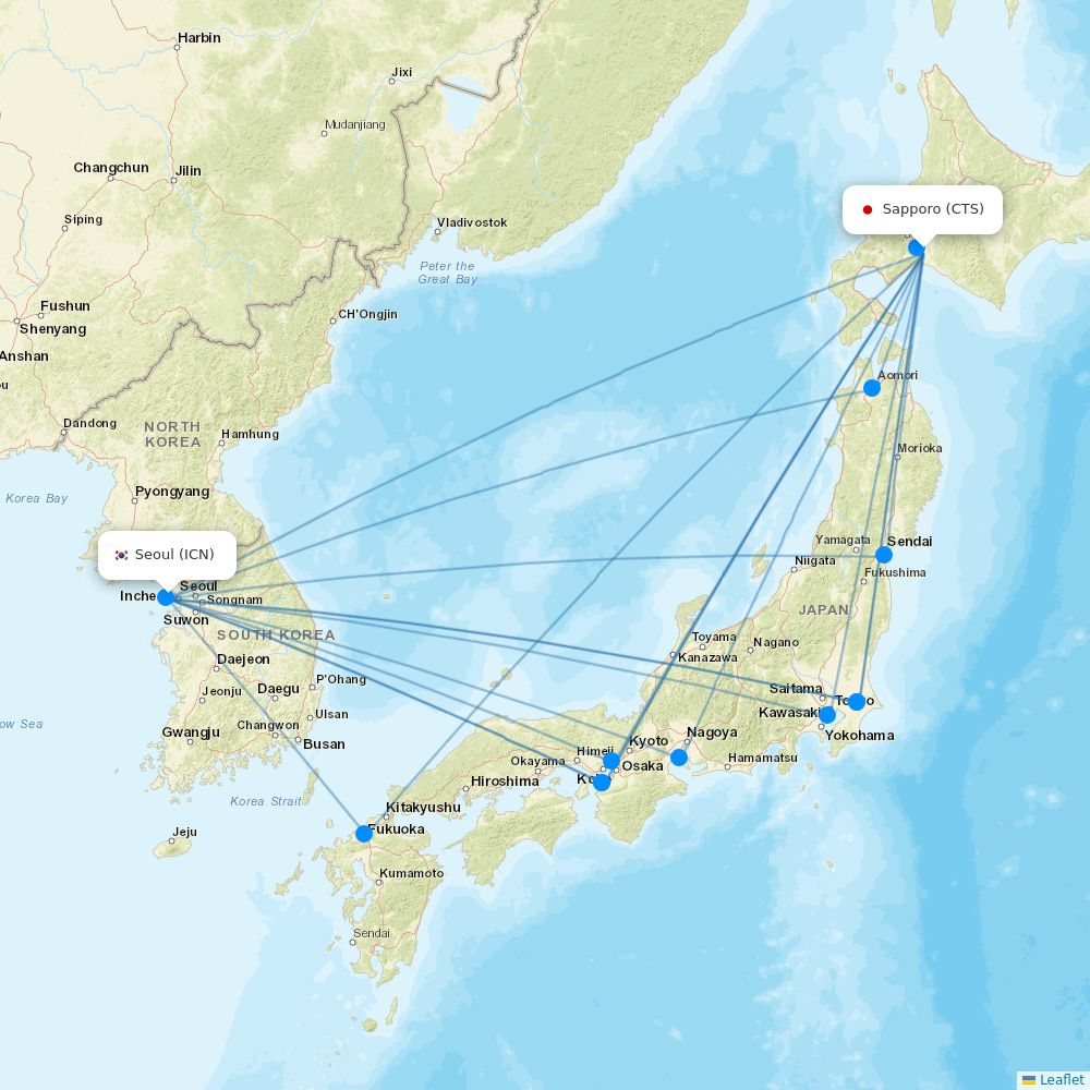 Asiana Airlines routes 2025 – map with all flights - Flight Routes