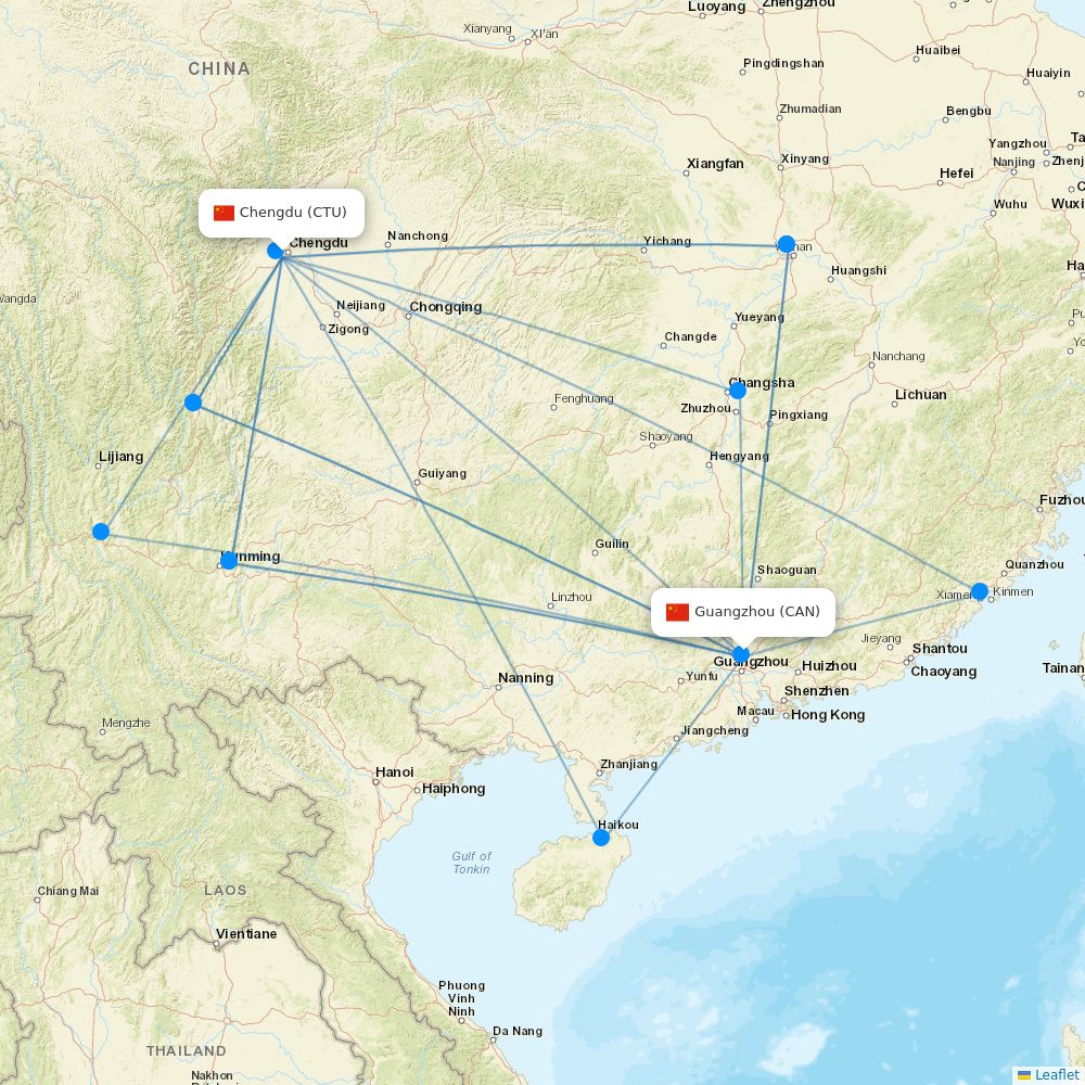 China Southern Airlines routes 2025 – map with all flights - Flight Routes