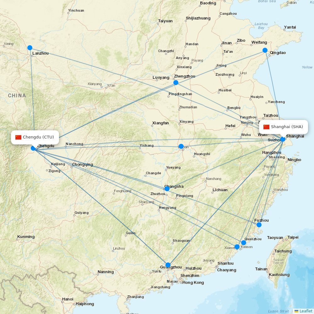 China Eastern Airlines routes 2026 – map with all flights - Flight Routes
