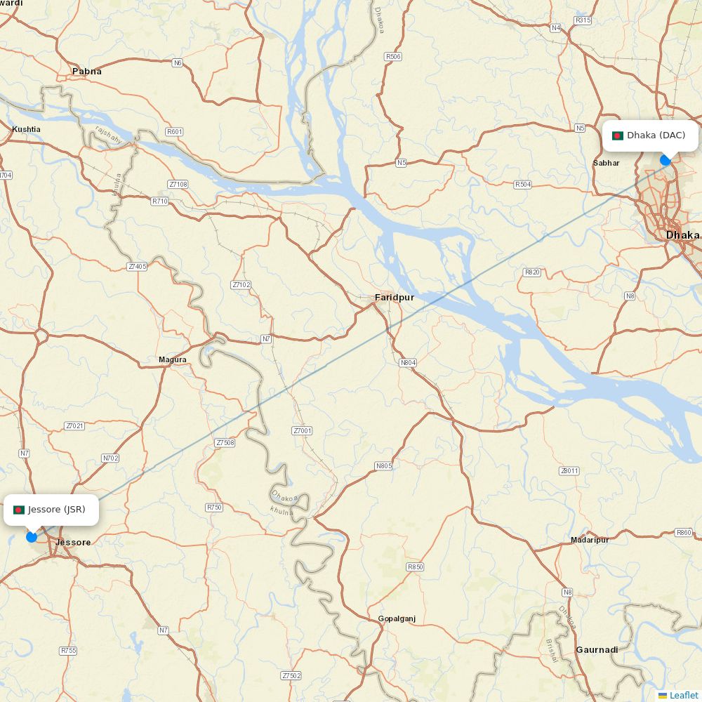 Biman Bangladesh Airlines routes (BG) - map - Flight Routes