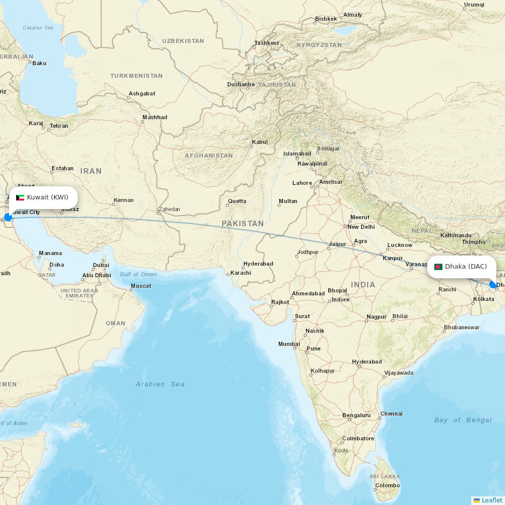 Biman Bangladesh Airlines routes (BG) 2025, map - Flight Routes