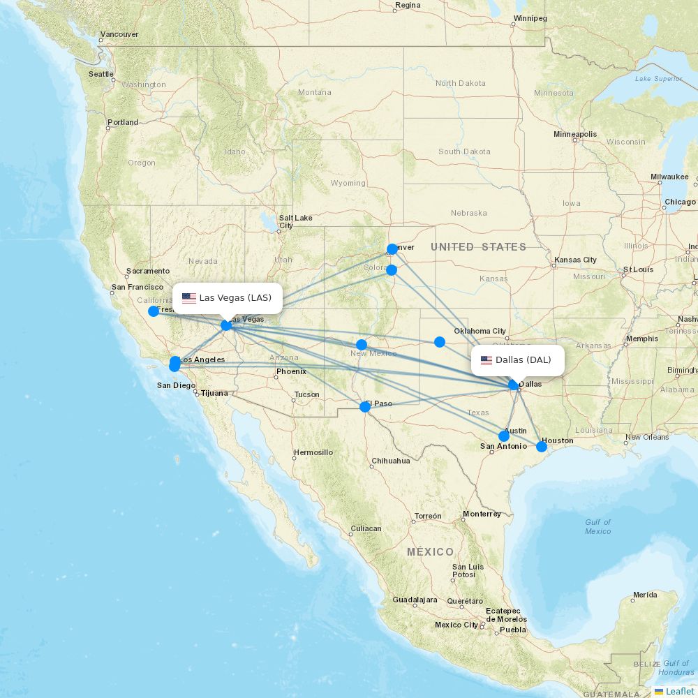 Southwest Airlines routes 2025 – map with all flights - Flight Routes