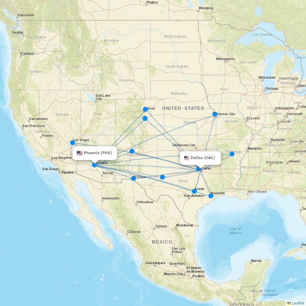 Southwest Airlines routes 2025 – map with all flights - Flight Routes