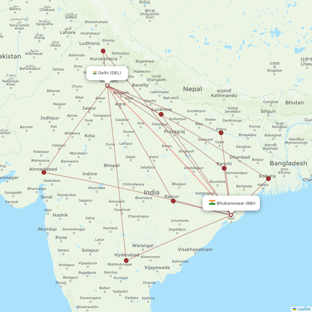 Air India Express airline routes (IX) 2026, map - Flight Routes