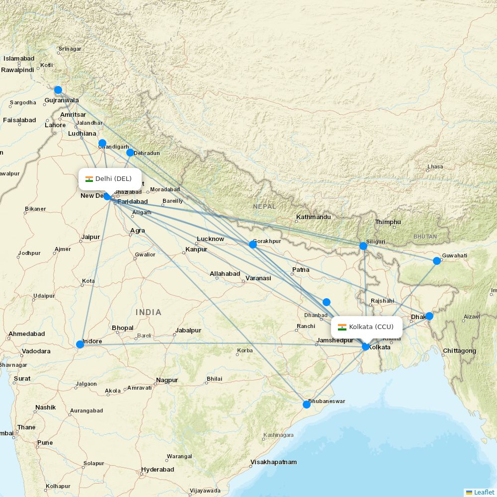 IndiGo routes 2025 – interactive map with all flights - Flight Routes