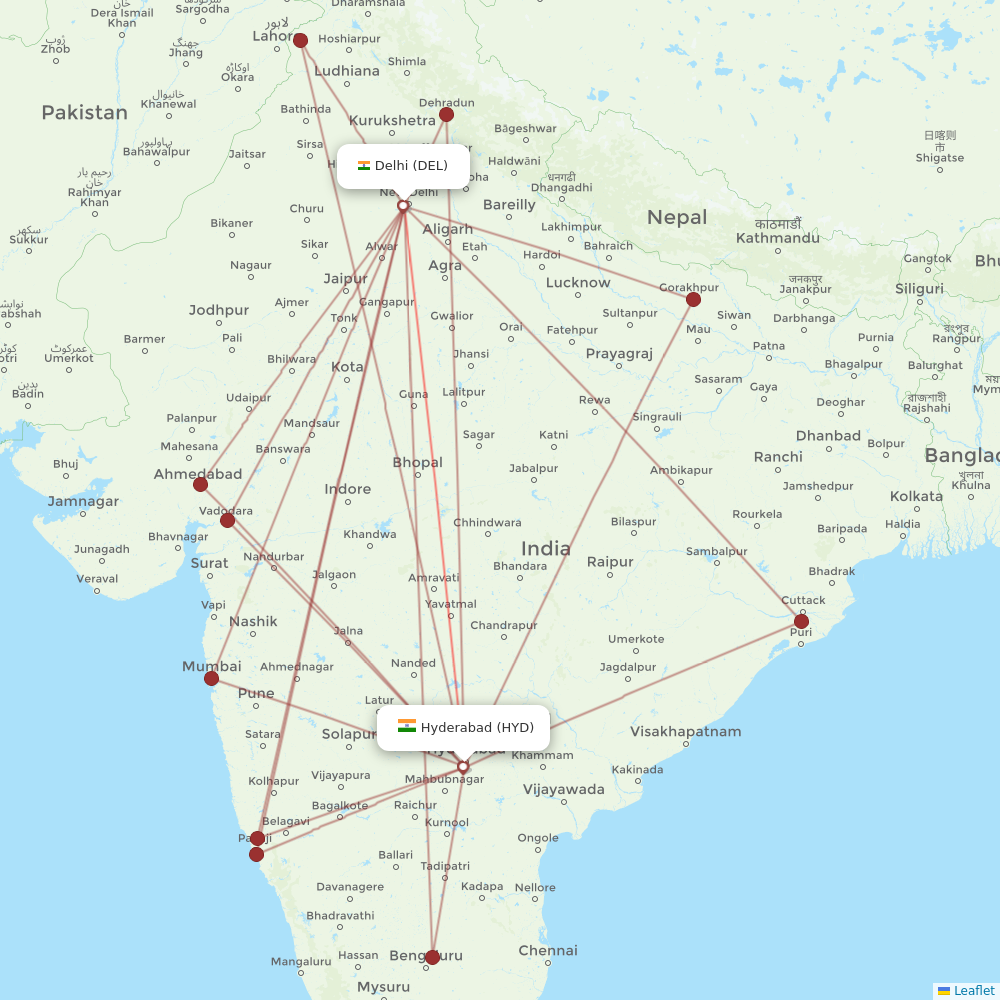 Air India routes 2026 – interactive map with all flights - Flight Routes