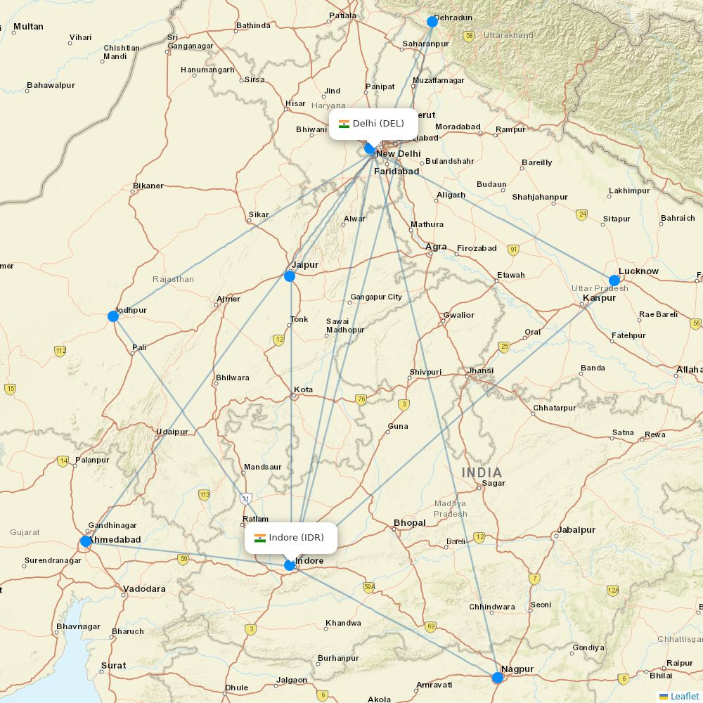 Air India routes 2026 – interactive map with all flights - Flight Routes