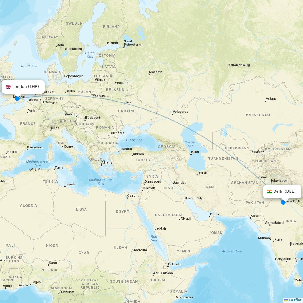 Air India routes 2026 – interactive map with all flights - Flight Routes