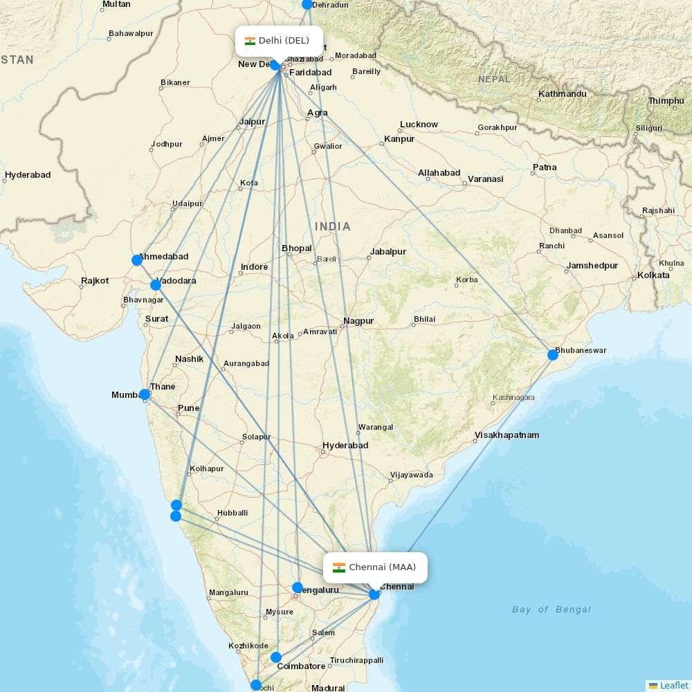 Air India routes 2025 – interactive map with all flights - Flight Routes