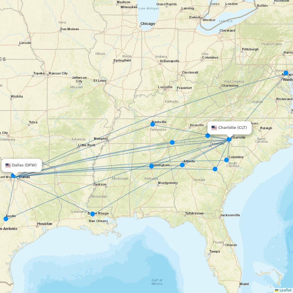 American Airlines routes 2025 – map with all flights - Flight Routes