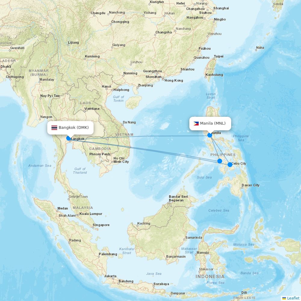 Philippines AirAsia routes 2026 – map with all flights - Flight Routes