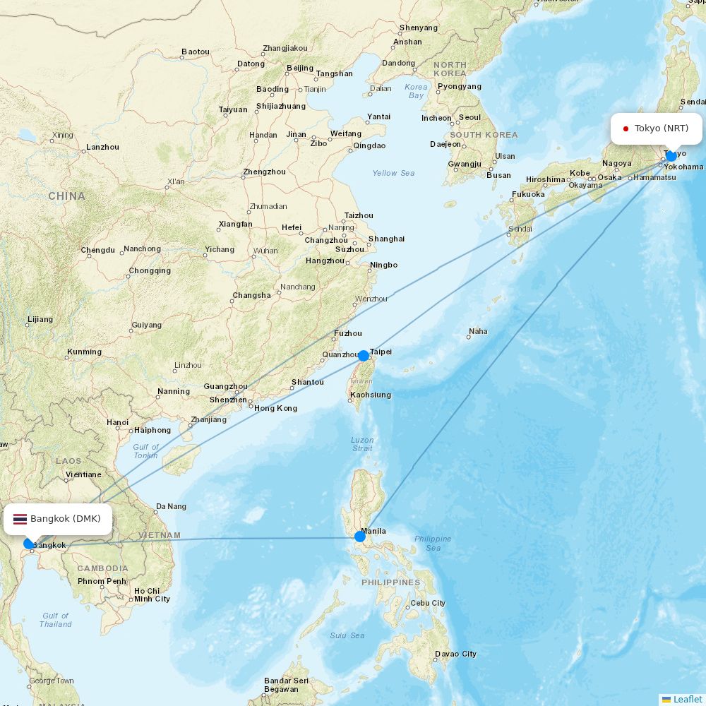 Thai AirAsia X routes 2026 – map with all flights - Flight Routes