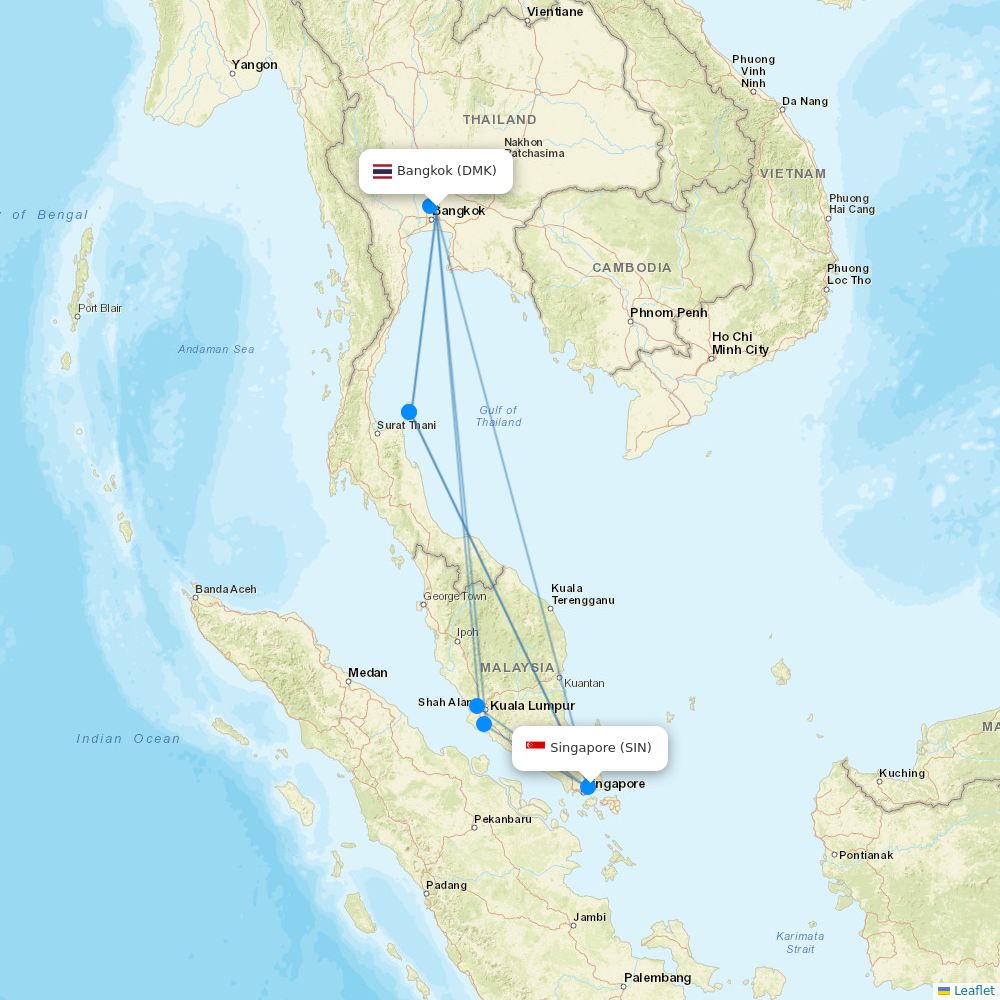 Thai AirAsia routes 2026 – map with all flights - Flight Routes
