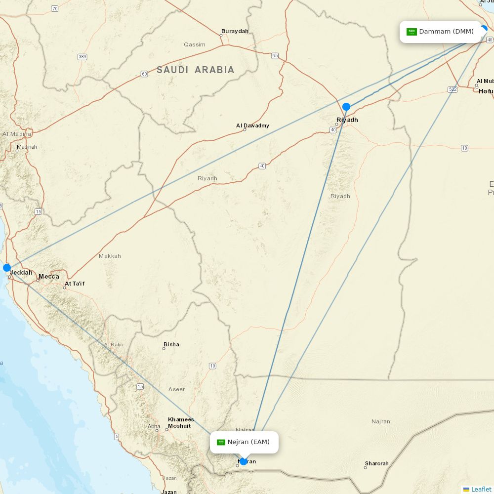 Flyadeal airline routes (F3) 2026, map - Flight Routes