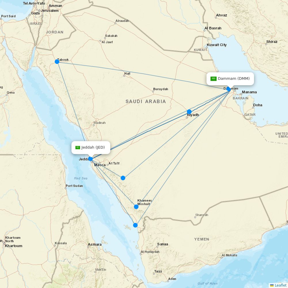 Saudia routes 2025 – interactive map with all flights - Flight Routes