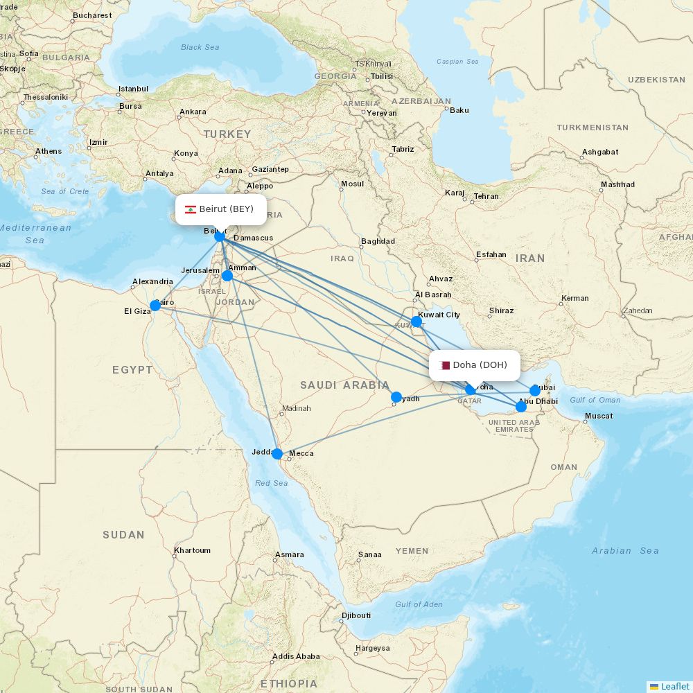 Qatar Airways routes 2026 – map with all flights - Flight Routes