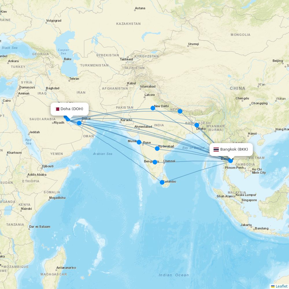 Qatar Airways routes 2025 – map with all flights - Flight Routes