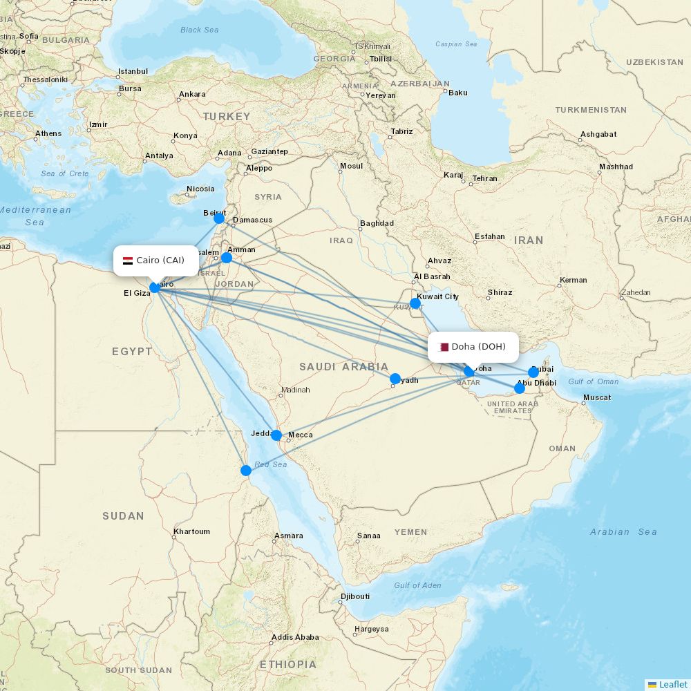 Qatar Airways routes 2025 – map with all flights - Flight Routes