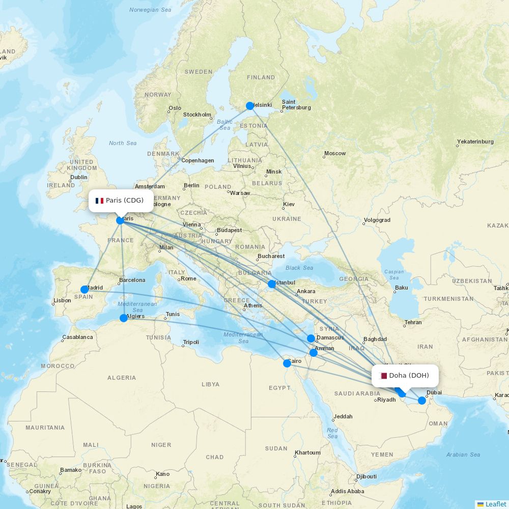 Qatar Airways routes 2026 – map with all flights - Flight Routes