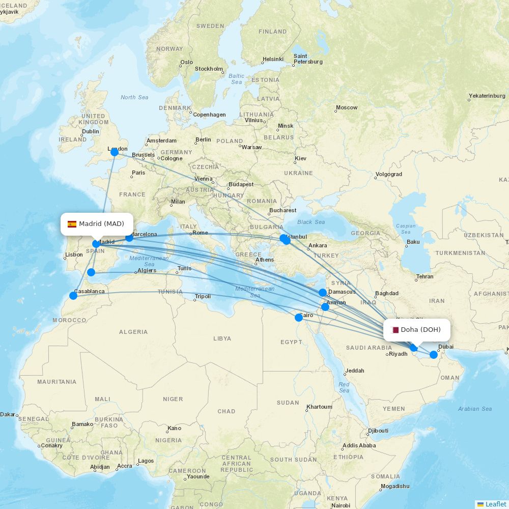 Qatar Airways routes 2026 – map with all flights - Flight Routes