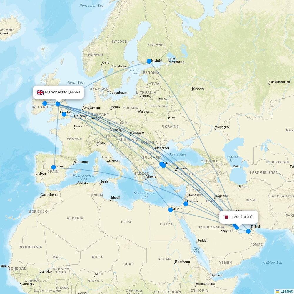 Qatar Airways routes 2025 – map with all flights - Flight Routes
