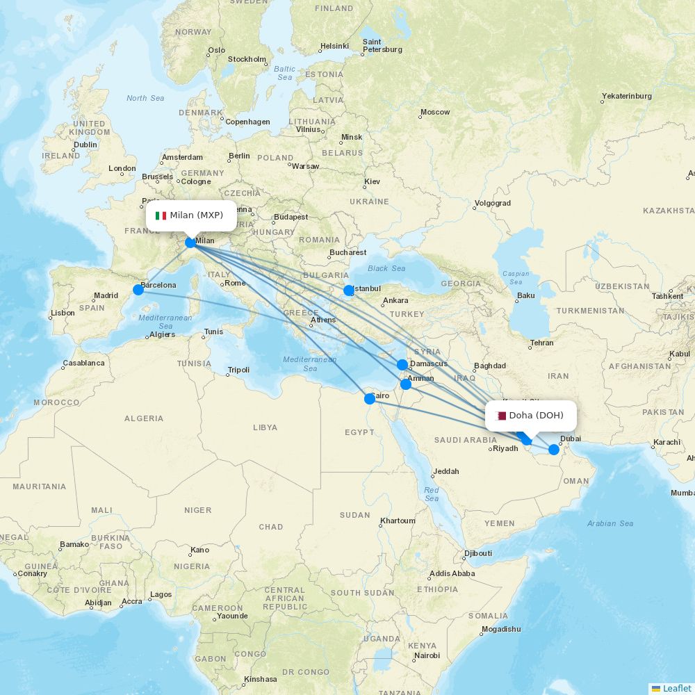 Qatar Airways routes 2025 – map with all flights - Flight Routes
