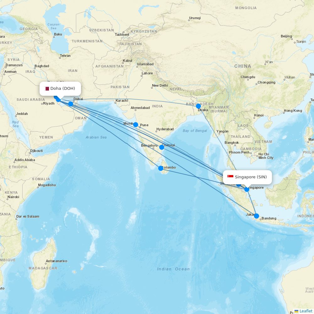 Qatar Airways routes 2026 – map with all flights - Flight Routes