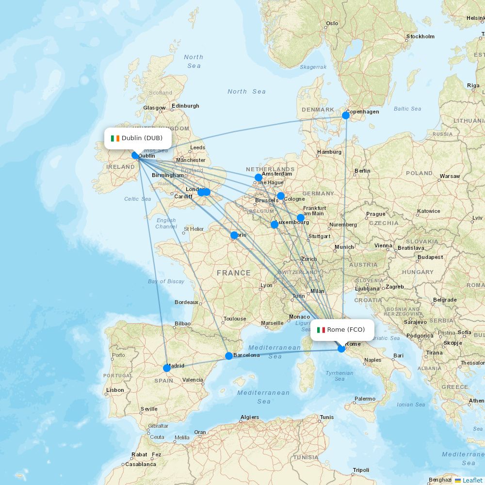 Aer Lingus routes 2025 – map with all flights - Flight Routes