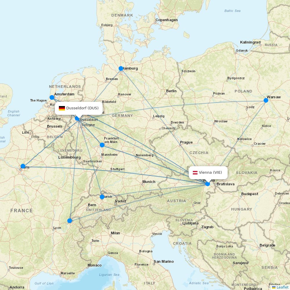 Austrian Airlines routes 2025 – map with all flights - Flight Routes