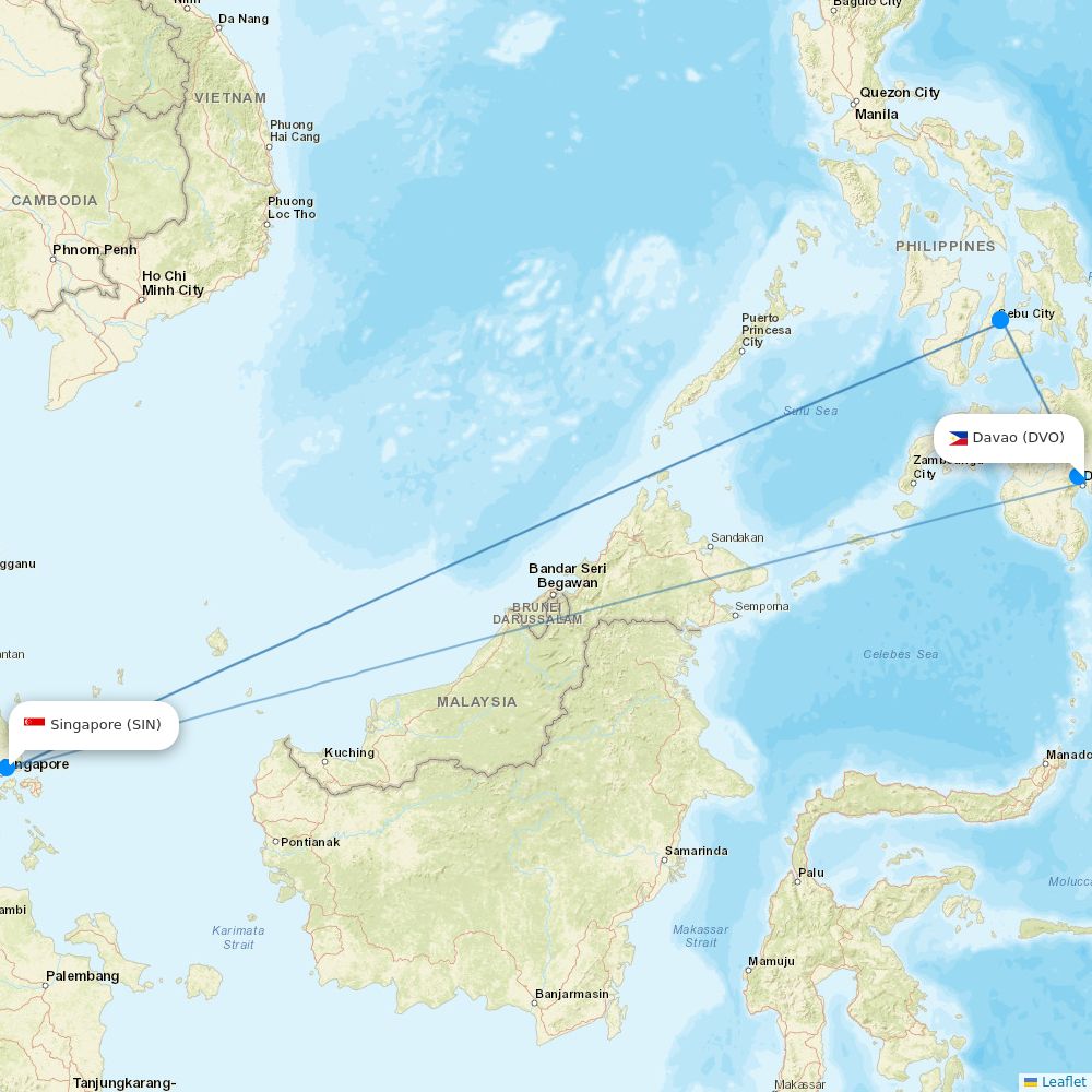 Scoot airline routes (TR) 2025, map - Flight Routes