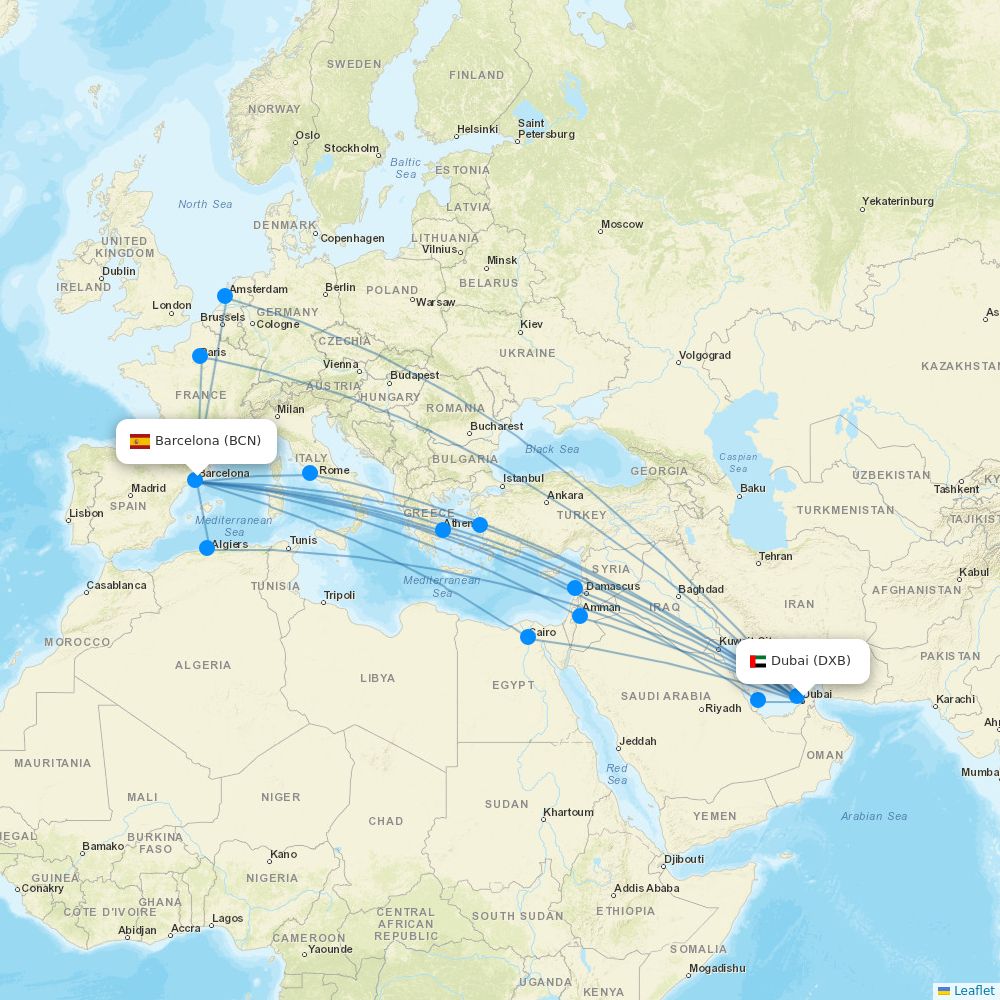 Emirates routes 2025 – interactive map with all flights - Flight Routes