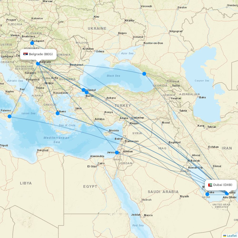Flydubai routes 2025 – interactive map with all flights - Flight Routes