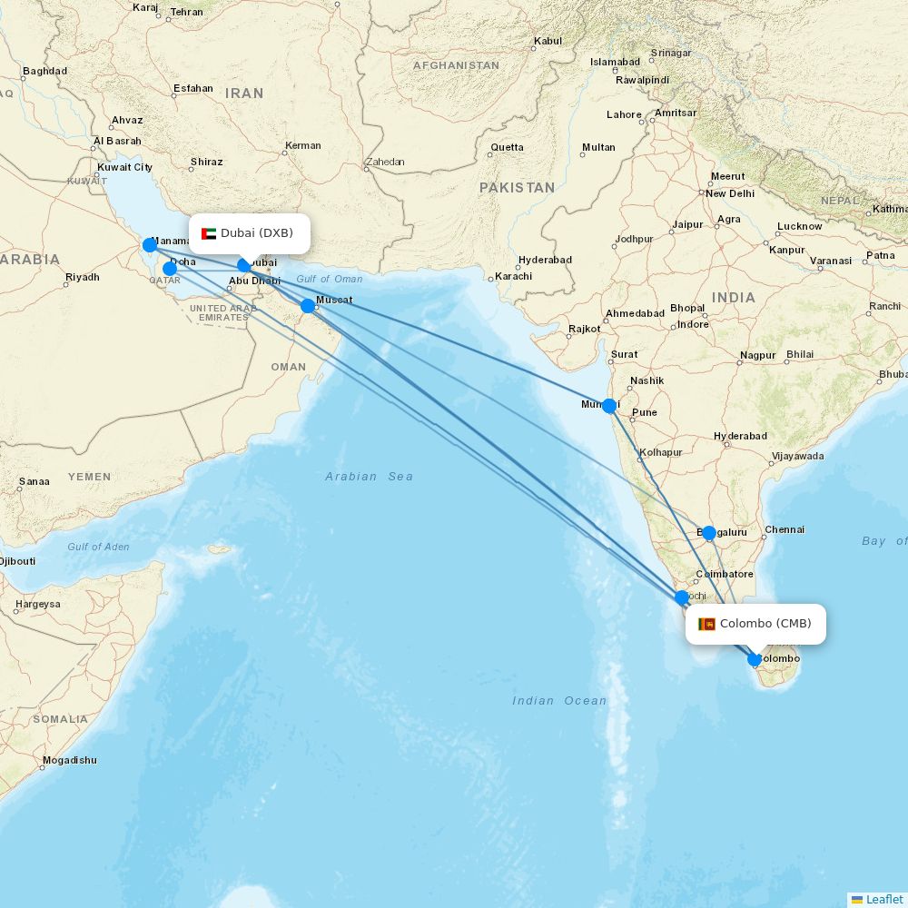 Flydubai routes 2026 – interactive map with all flights - Flight Routes