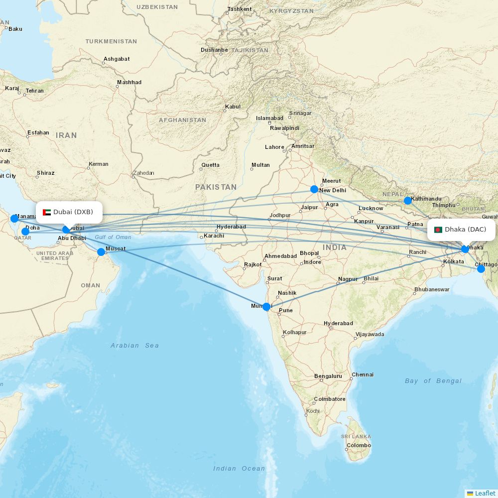 Flydubai routes 2025 – interactive map with all flights - Flight Routes