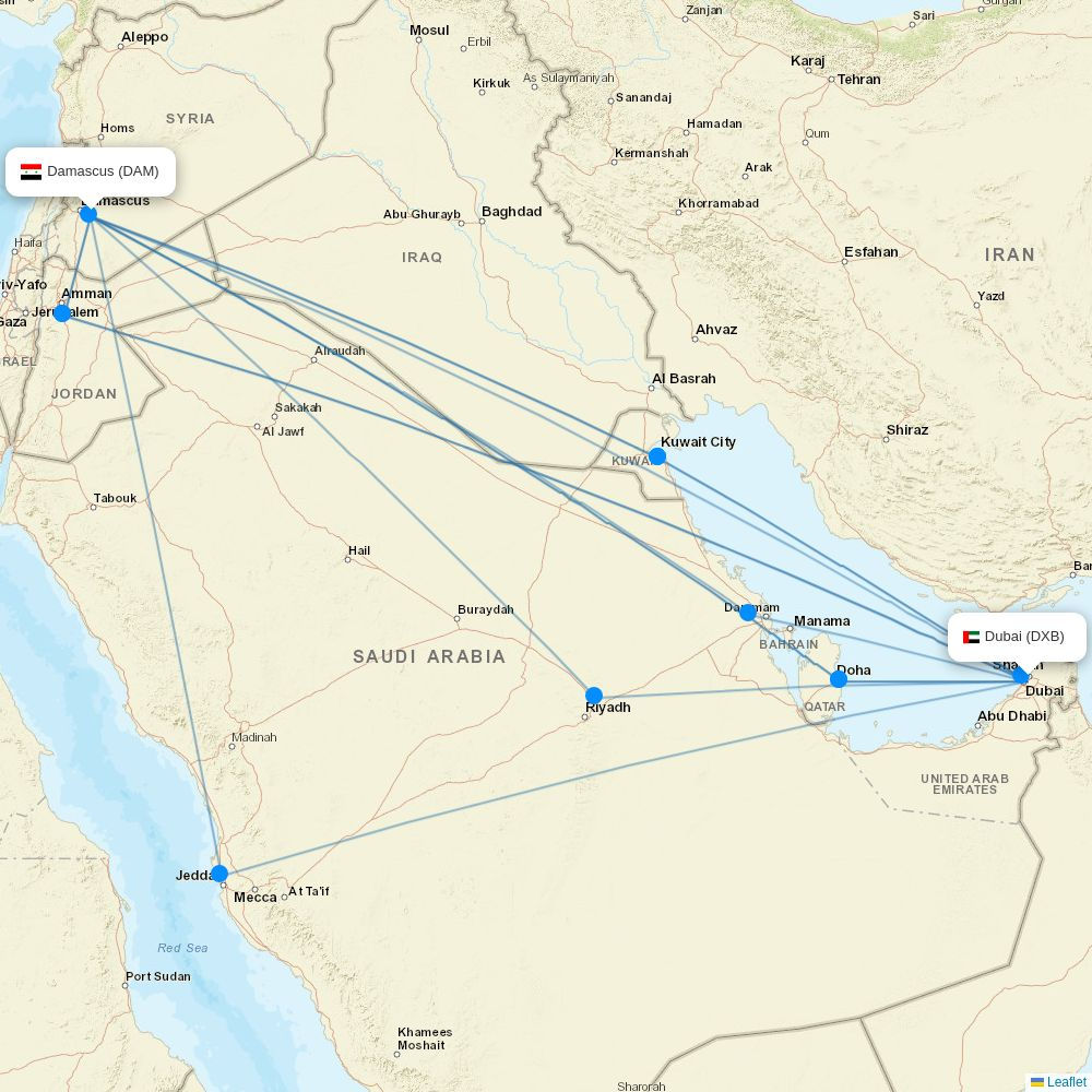 Flydubai routes 2025 – interactive map with all flights - Flight Routes