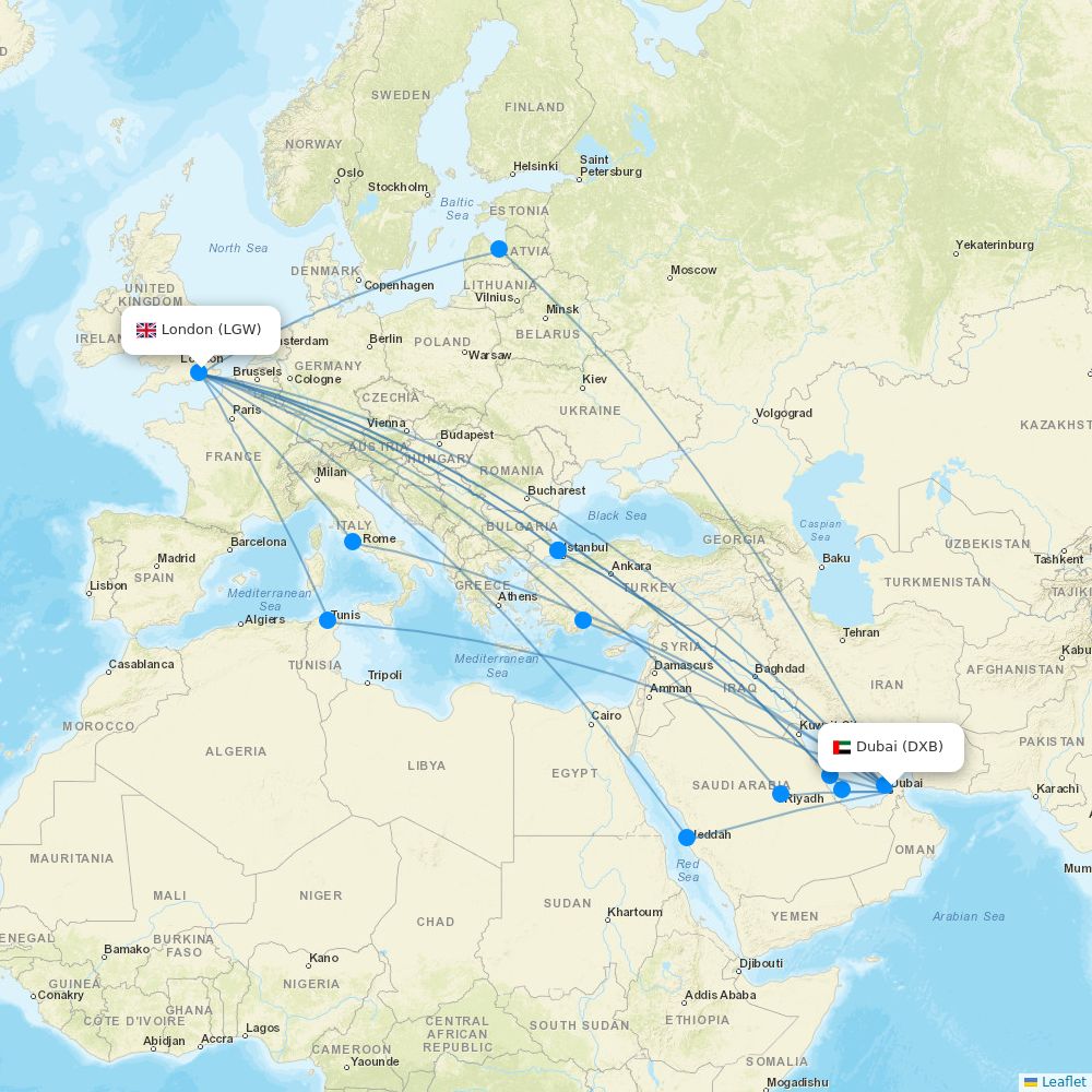 Emirates routes 2025 – interactive map with all flights - Flight Routes