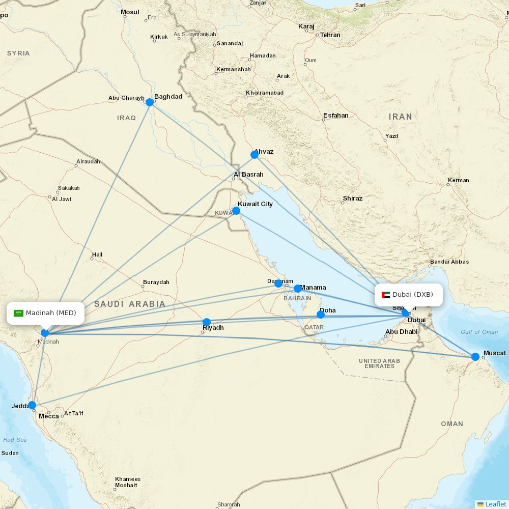 Flydubai routes 2026 – interactive map with all flights - Flight Routes