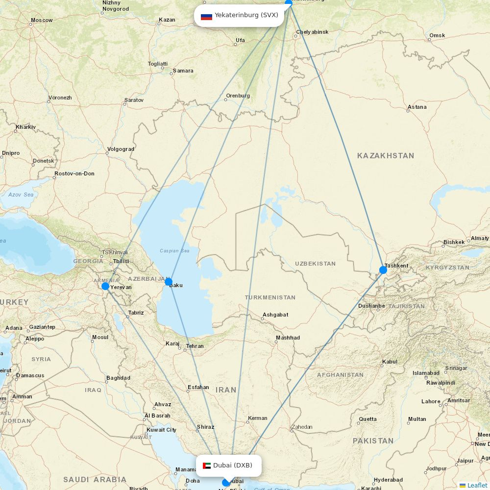 Flydubai routes 2025 – interactive map with all flights - Flight Routes