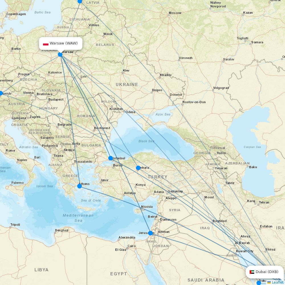 Flydubai routes 2025 – interactive map with all flights - Flight Routes