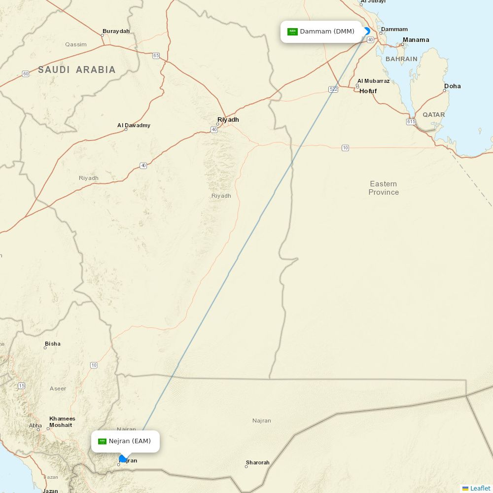 Flynas airline routes (XY) 2025, map - Flight Routes